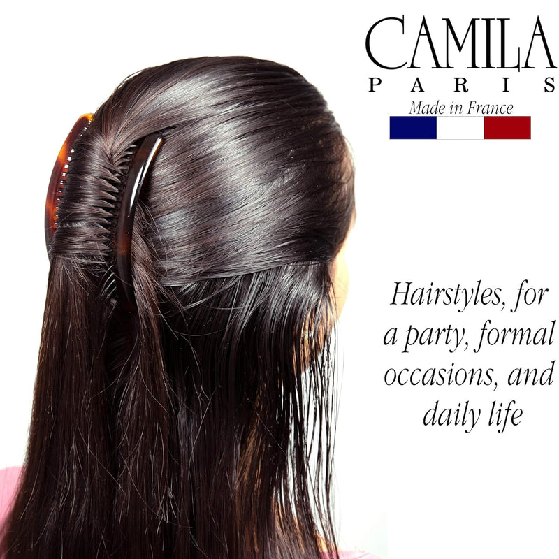 Camila Paris AD66/2 French Side Combs Large, French Twist Hair Combs - Bayside Brush Co.