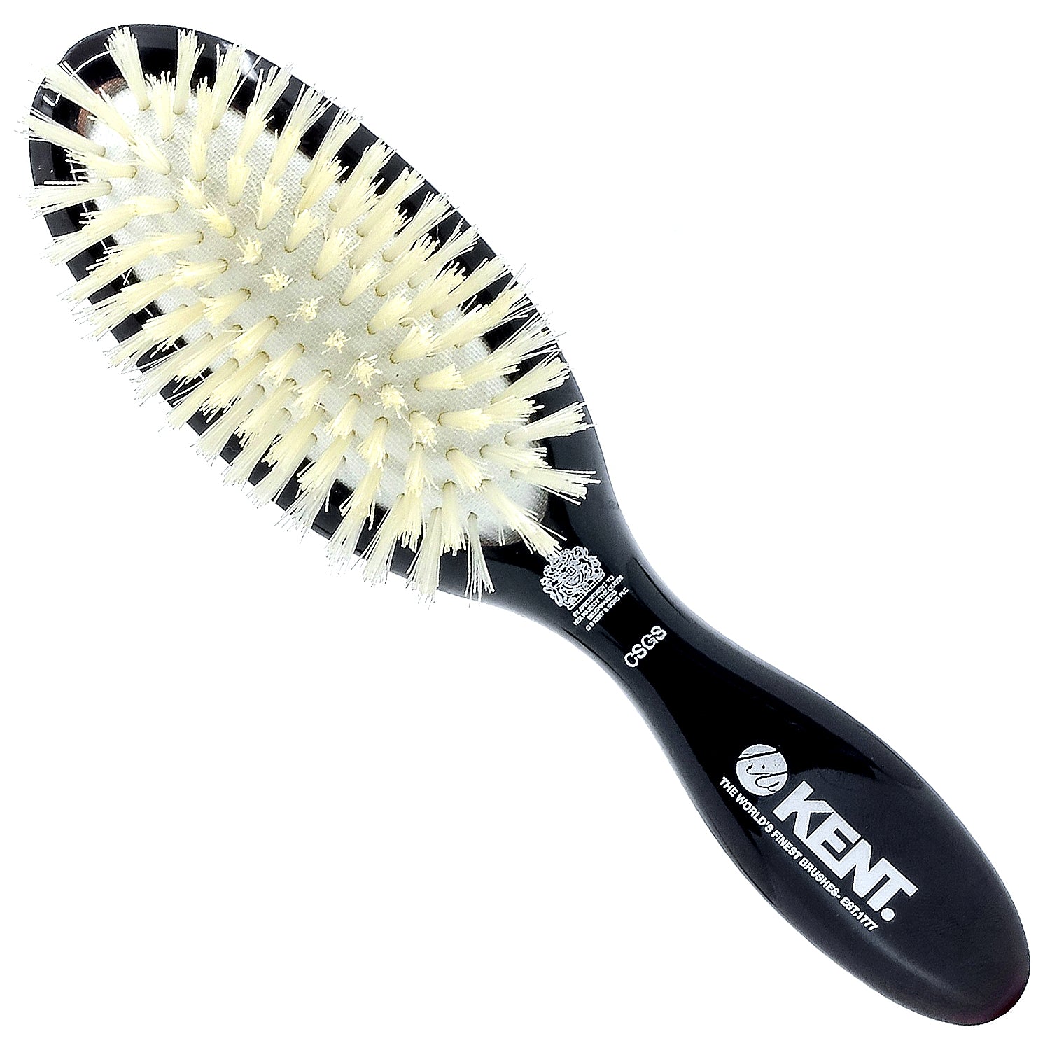 Kent 100% Pure Soft White Natural Bristle Oval Cushion Hair Brush ...