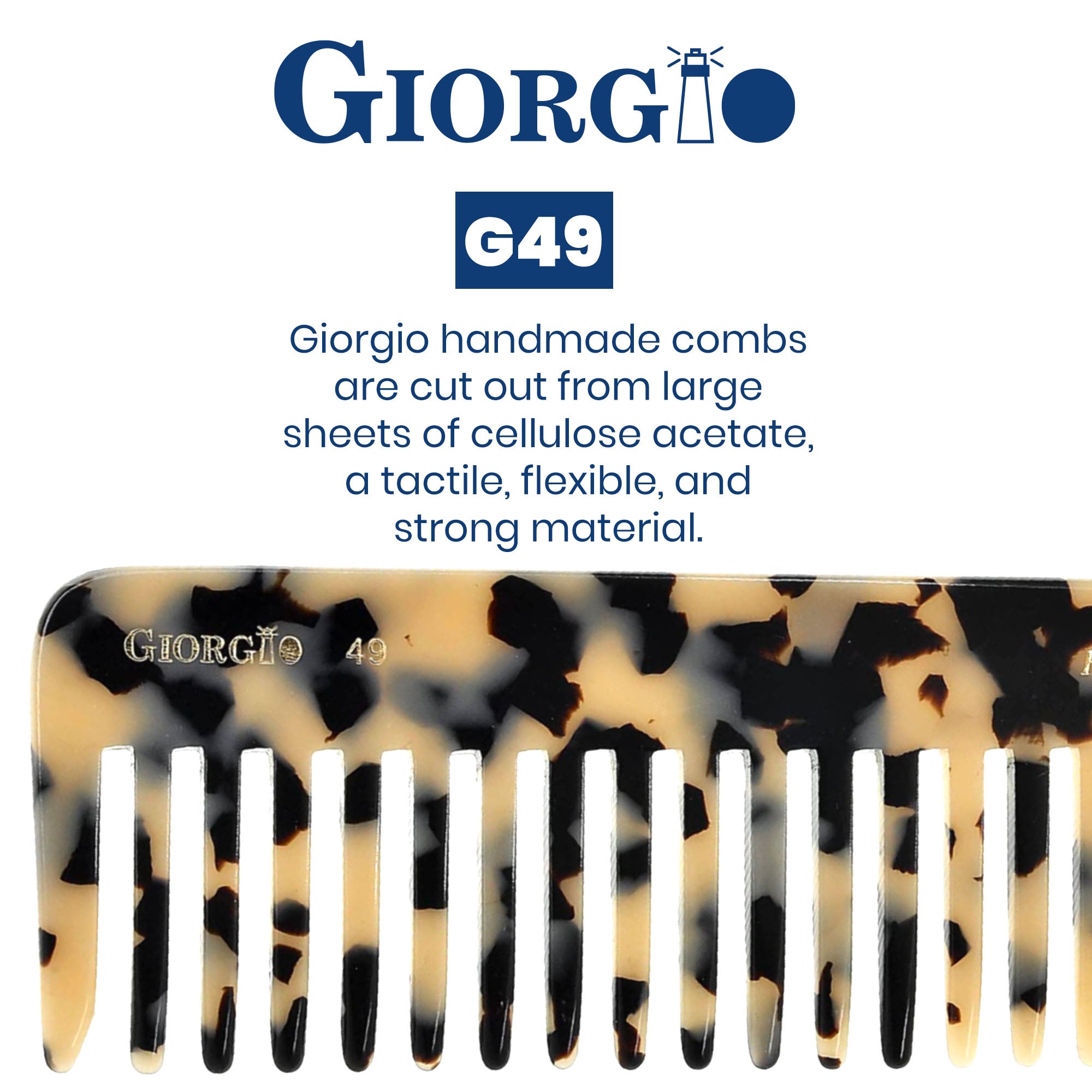 Giorgio G49 & G30 Large Hair Detangle Comb, Wide Tooth for Curly Wavy ...