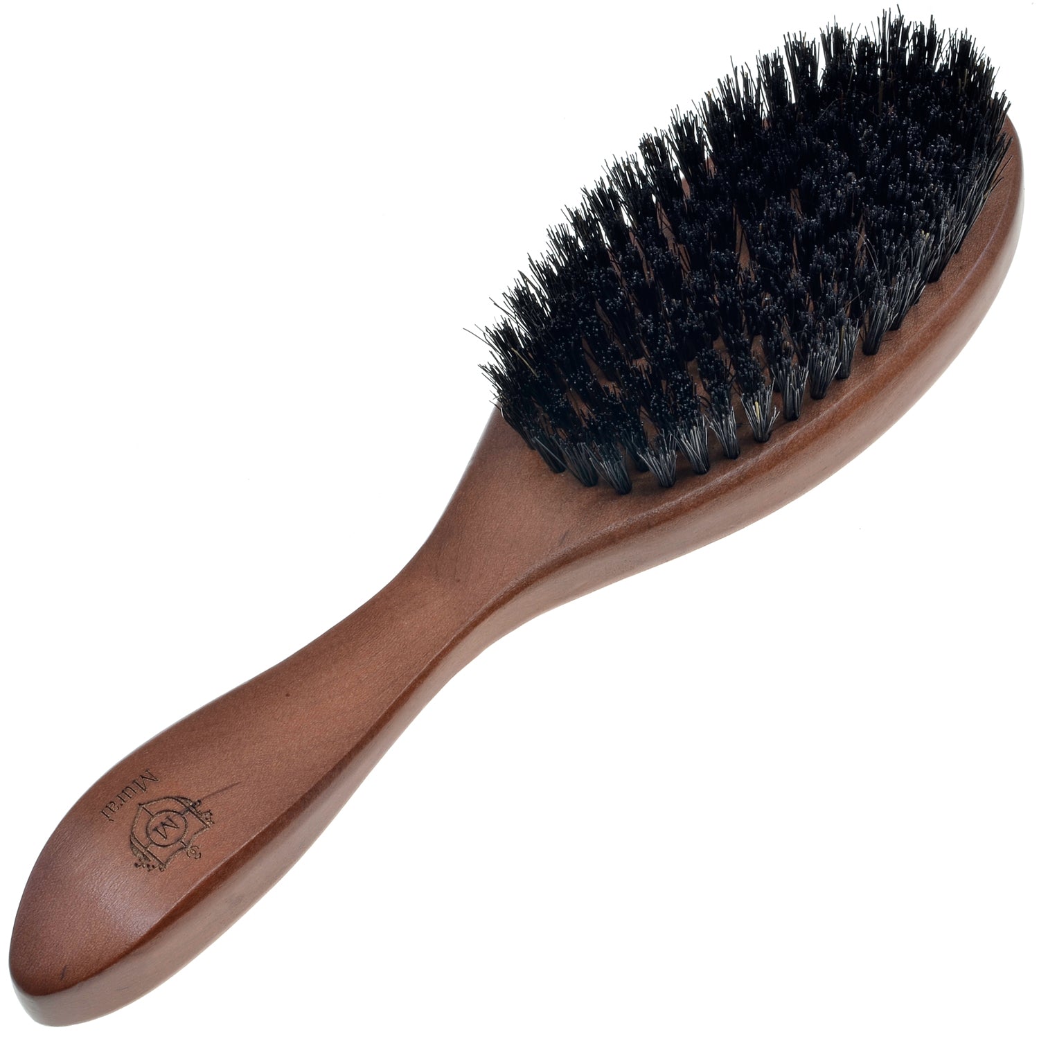 Murai by Giorgio Boar Bristle Oval Cherrywood Facial Hair Brush